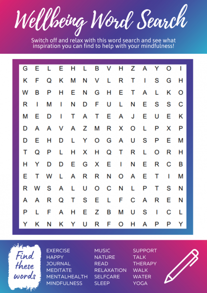 Wellbeing Word Search - Smile Box